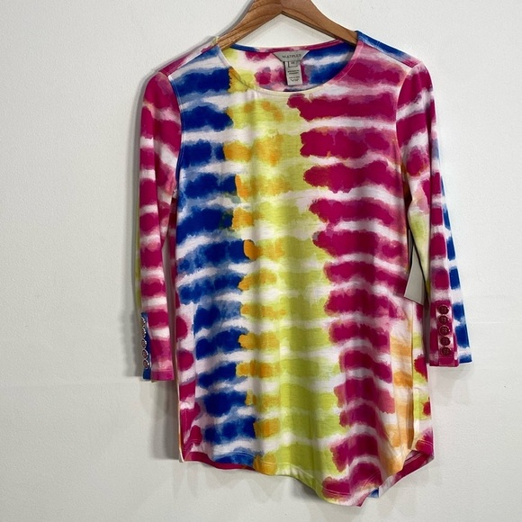 Multiples | Tops | Mulitples Tie Dye Top Art To Wear Asymmetrical Xs ...